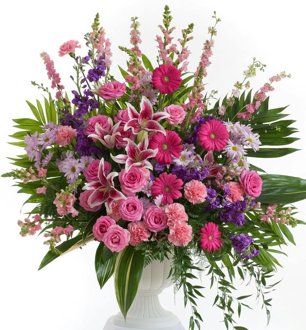 Delicate Pink and Lavender Fan Shaped Design/Stadium Flowers